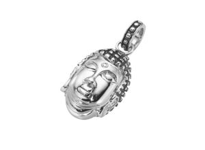 4007810741433 - Ketten-Anhänger GIORGIO MARTELLO MILANO Buddha-Kopf teilweise geschwärzt Silber 925 Schmuckanhänger Gr Onesize Silber 925 (Sterlingsilber) silberfarben (silber) Damen Anhänger