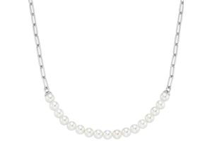 4007810163273 - Collier GIORGIO MARTELLO MILANO mit Muschelkern-Perlen Silber 925 Halsketten Gr 45 cm Silber 925 (Sterlingsilber) silberfarben (silber) Damen Colliers