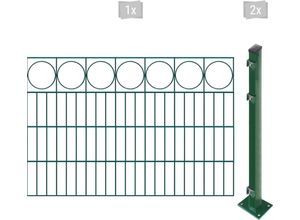 4251796111098 - ARVOTEC Doppelstabmattenzaun EASY 80 zum Aufschrauben Ring mit Zierleiste Zaunelemente Zaunhöhe 80 cm Zaunlänge 2 - 60 m Gr H L 80 cm x 2 m Pfosten 2 St grün (dunkelgrün) Zaunelemente