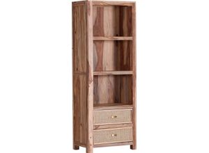 4061915126830 - Bücherregal Zulu beige (natur) Regale B H T 67cm x 180cm x 43cm 3 St Massivholz Mit Wiener Geflecht Einsätzen B67cm H180cm T43cm