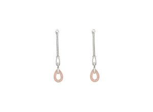 4007810670658 - Paar Ohrstecker SMART JEWEL Behang tropfenförmig mit Zirkonia Silber 925 Ohrringe Gr Silber 925 (Sterlingsilber) rosegold (silber rosé vergoldet bicolor) Damen Ohrstecker