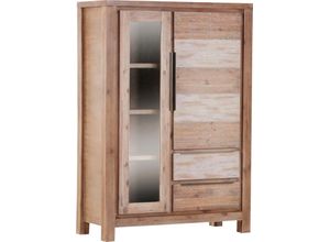 4061915118484 - Vitrine Tulsa braun (smoked) B110cm H155cm T47cm Holz teilmassiv Schränke Höhe 155 cm