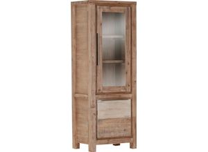 4061915118491 - Vitrine Tulsa braun (smoked) B66cm H180cm T47cm Holz teilmassiv Schränke Höhe 180 cm