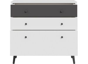 5904767845025 - Kommode Harllson EasyKlix by Forte weiß (weiß uni wolfram grau) B898cm H865cm T415cm FSC-zertifizierter Holzwerkstoff Sideboards die neue geniale Art Möbel aufzubauen