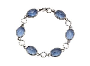 4006046295697 - Armband 925 Silber rhodiniert Quarz blau (beh) Armbänder Gr 205cm Silber 925 (Sterlingsilber) silberfarben (silbergrau blau) Damen Armbänder Silber