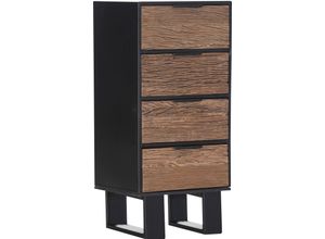 4061915001120 - Kommode Magic braun (braun schwarz) B50cm H106cm T42cm Sideboards aus recyceltem Altholz