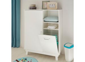 4005317309712 - Hochkommode ROBA Nordic weiß Gr B H T 93 cm x 130 cm x 40 cm weiß Baby Sideboards Babyschrank Babyschränke mit Wäschekorb  Made in Europe