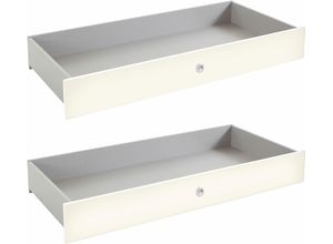 4038062068849 - Schubkasten WIMEX Easy weiß B137cm H19cm T58cm Holzwerkstoff Schubladen auf Rollen praktische Ergänzung für Wimex Betten Easy