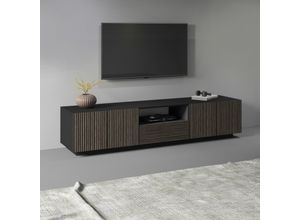 8056244376038 - Lowboard INOSIGN VEGALowboardTV BoardTV Schrank220 cm Sideboards Gr B H T 220 cm x 46 cm x 43 cm 220 cm 1 schwarz (anthrazit matt canneté dunkel) Lowboards mit 4 Türen und 1 SchubladeFronten Rillen-Optik