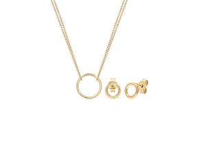 4050878558062 - Schmuckset ELLI Geo Kreis Basic Minimal 925 Sterling Silber Cercle Schmuck-Sets Gr OneSize goldfarben (gold) Damen Schmucksets