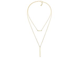 4050878549657 - Gliederkette ELLI Choker Geo Layer Minimal 925 Silber Halsketten Gr 40 ohne Stein Silber 925 (Sterlingsilber) Länge 40 cm goldfarben (gold) Damen Gliederketten