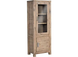 4061915118675 - Vitrine Tunis beige (sandfarben) B67cm H180cm T45cm Holz teilmassiv Schränke Höhe 180 cm