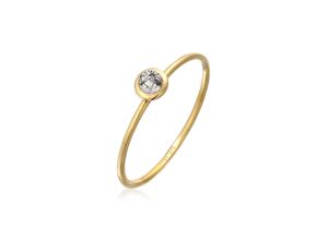 4050878658656 - Fingerring ELLI PREMIUM Solitär Mondstein Edelstein 375 Gelbgold Fingerringe Gr 52 mm mit Steinen Gelbgold 375 1 mm goldfarben (gold transparent) Damen Fingerringe