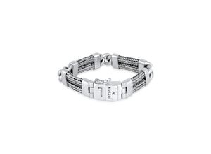 4056261057693 - Armband KUZZOI Herren Panzer Gliederarmband Modern 925 Silber Armbänder Gr 19 cm ohne Stein Silber 925 (Sterlingsilber) silberfarben (silber) Herren Armbänder Silber