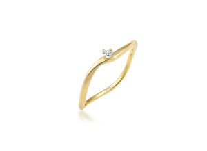 4050878584573 - Verlobungsring ELLI DIAMONDS Verlobung Welle Diamant (003 ct) 375 Gelbgold Fingerringe Gr 52 mm 0006 carat ct P1 = bei 10-facher Vergrößerung erkennbare Einschlüsse Gelbgold 375 15 mm goldfarben (gold weiß) Damen Verlobungsringe