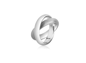 4056261005564 - Fingerring Wickelring Basic Gebürstet Verschlungen 925 Silber Fingerringe Gr 56 mm ohne Stein Silber 925 (Sterlingsilber) 4 mm silberfarben (silber) Damen Fingerringe