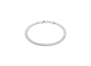 4050878620134 - Armband KUZZOI Flach Elegant Schlangenkette Fischgräte 925 Silber Armbänder Gr 19 cm ohne Stein Silber 925 (Sterlingsilber) silberfarben (silber) Herren Silberarmband Armbänder Silber