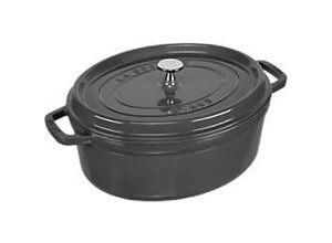 3272341031181 - Bräter STAUB Cocotte Töpfe Gr 55 l + Ø 31 cm + Höhe 167 cm grau (graphit grau) robust langlebig perfekte Hitzeverteilung Aromaregen-Deckel