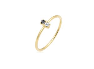 4050878562069 - Verlobungsring ELLI DIAMONDS Bi-Color Schwarzer Diamant (006 ct) 375 Gelbgold Fingerringe Gr 52 mm 0012 carat ct P1 = bei 10-facher Vergrößerung erkennbare Einschlüsse Gelbgold 375 1 mm goldfarben (gold weiß) Damen Verlobungsringe