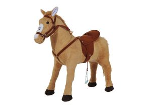 4250871256792 - Reitpferd Spielpferd Plüschpferd Spielpferd für Kinder Stehpferd mit Sound Beige 85 x 28 x 60 cm - Beige