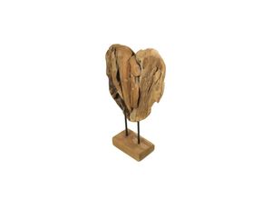 8719497382705 - Holzskulptur Herz Teak Wurzelholz 28x9x42 cm Natur