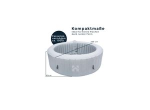 4058166166722 - Outdoor Whirlpool - Splash - Betonoptik ⌀ 208 cm Höhe 65 cm 130 Luftdüsen - inkl Abdeckung Reparaturset Filterset i Außen Whirlpool Spa für 6