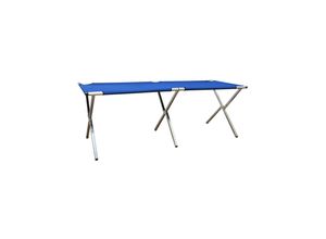 4057216032185 - No Brand - Mobile Sales Table 205x67x70cm Folding Sales Stand Trade Fair Table Blue