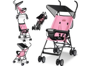 4260729114136 - KIDIZ® Kinderwagen CITY Buggy Kinderbuggy klappbar Sportwagen Faltbar 360° 4-Zoll-Räder Inkl Sonnen- und Regenverdeck zusammenklappbar 5-Punkt-Sicherheitsgurt ab 6 Monate