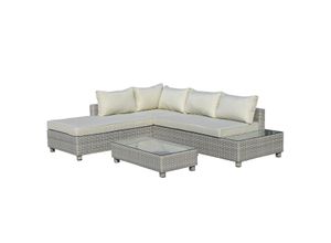 4251774941952 - 3-tlg Polyrattan Gartenmöbel Set Gartengarnitur Garten-Set Sitzgruppe Loungeset Loungemöbe