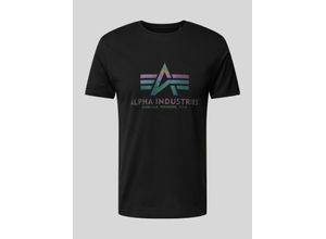 4059146372966 - Industries Basic Rainbow Ref T-Shirt - Schwarz - S - unisex