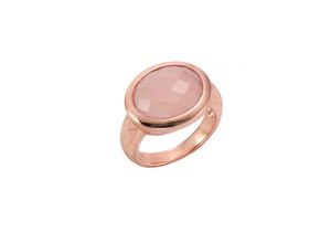 4006046312158 - Fingerring 925 Silber rosé vergoldet mit Chalcedon Fingerringe Gr 054 (172) Silber 925 (Sterlingsilber) rosa (rosa rosa) Damen