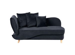 4255664870582 - Beliani - Chaiselongue Linksseitig Schwarz Samtstoff mit Bettkasten Dekokissen Modern Récamiere Liegesofa Sitzmöbel Wohnzimmer Jugendzimmer