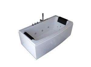 4058166073495 - Whirlpool Badewanne - noor - weiß mit Handbrause und Massage - ca 173 x 80 x 84 cm i Indoor Badewanne Spa 2 Personen - Home Deluxe