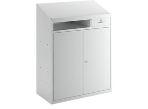 8697653670142 - eurokraft basic Werkzeugschrank mit Schreibpult HxBxT 1220 x 915 x 457 mm lichtgrau ab 3 Stk