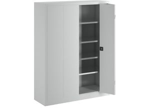 4055479003485 - - Falttürenschrank Vollblechtüren 4 verzinkte Böden BxTxH 1500x500x1950 mm ral 7035