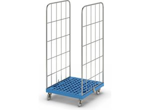 4260316442093 - Rollbehälter MODULAR Kunststoff-Rollplatte Gitter 2-seitig Platte hellblau