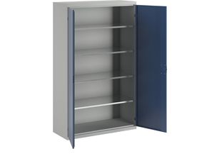 4061753275462 - eurokraft pro Flügeltürenschrank 4 Fachböden Breite 1200 mm lichtgrau   enzianblau