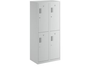 4061753003737 - eurokraft basic Garderobenschrank halbhohe Fächer halbhohe Fächer B 800 mm 4 Fächer lichtgrau