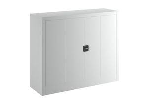 4055479003386 - - Falttürenschrank Vollblechtüren 2 verzinkte Böden BxTxH 1200x400x1000 mm ral 7035