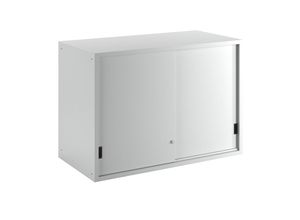 4047417507698 - Aufsatzschrank mit Vollblechschiebetüren BxTxH 1431x725x1000 mm 1 Verstellboden ral 7035 passend zu Schubladenschrank 78x36 e