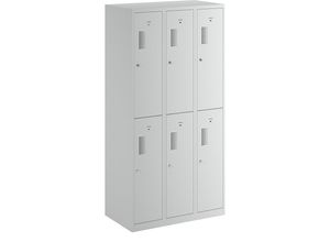 4061753003690 - eurokraft basic Garderobenschrank halbhohe Fächer halbhohe Fächer B 900 mm 6 Fächer lichtgrau