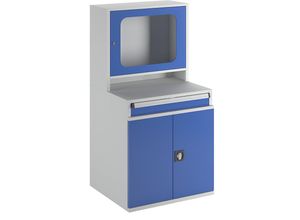 4061753046802 - eurokraft pro Computerschrank HxBxT 1550 x 800 x 690 mm mit schmalem Auszug und Towerfach