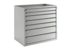 4014641404154 - Schubladenschrank ohne Platte Breite 1060 mm Schubladentraglast 200 kg 7 Schubladen Front lichtgrau ANKE