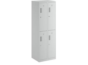 4061753003645 - eurokraft basic Garderobenschrank halbhohe Fächer halbhohe Fächer B 600 mm 4 Fächer lichtgrau