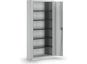 4250633300978 - Aktenschrank entero BF4 22 STG 7035 7035 Stahl abschließbar 6 OH 95 x 220 x 42 cm lichtgrau 4250633300978 Mauser