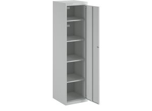 4061753006158 - eurokraft basic Garderobenschrank-System mit Grund- und Anbauelementen HxBxT 1800 x 450 x 500 mm 4 Fachböden lichtgrau Grundelement