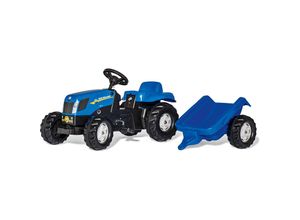 4006485013074 - Rolly Toys New Holland T 7550 Traktor mit Anhänger Trettraktor ohne Frontlader blau