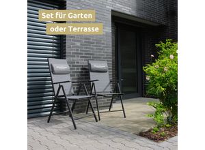 4260750014054 - deluxe4home® Gartenstuhl Klappstuhl mit 7-stufig verstellbarer Rückenlehne