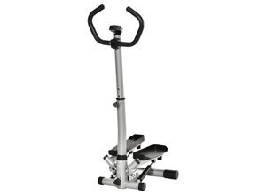 4251774923019 - Stepper mit LCD-Bildschirm und einstellbare Geschwindigkeit grau 55L x 53B x 118-128H cm Fitnessgerät Stepper Heimtrainer Fitnessgerät Mini Stepper