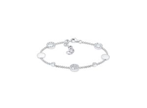 4050878551025 - Armband ELLI Kreis Plättchen Kristalle 925 Silber Armbänder Gr 16 cm mit Steinen Silber 925 (Sterlingsilber) silberfarben (silber weiß) Damen Armbänder Silber